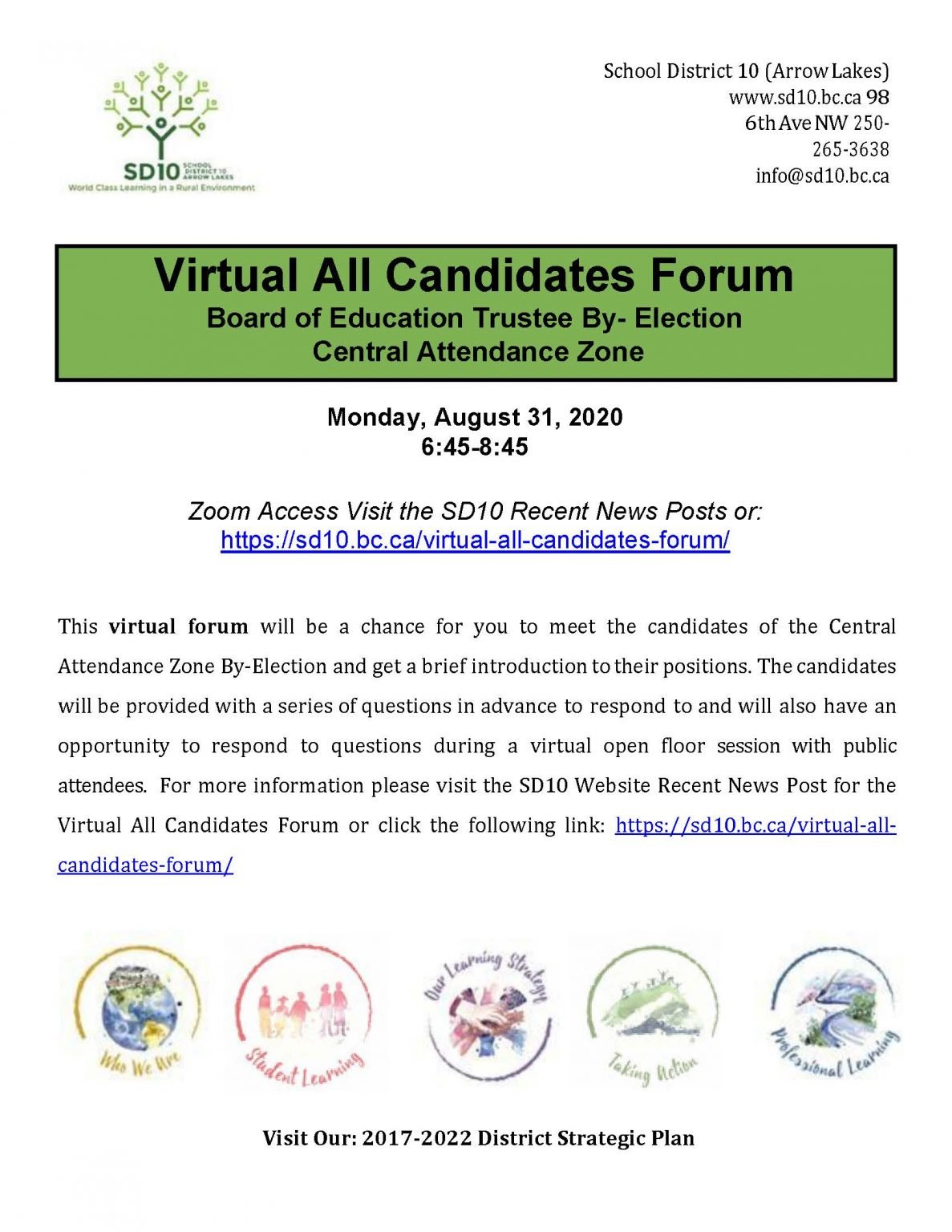 Virtual All Candidates Forum - School District 10, Arrow Lakes